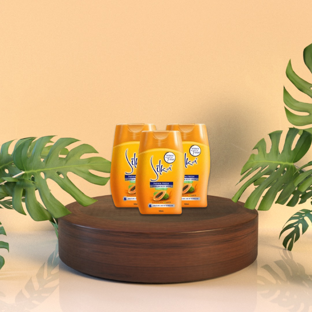 3 Silka Papaya Premium Whitening Body Wash 100ml EACH – Joodleshop